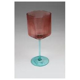 Sektglas AM Design "Handgefertigt", pink, blau, B:8cm H:22cm, Glas, Trinkgefäße, 3er Set