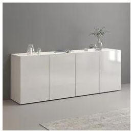 Sideboard Inosign "Egypt, Kommode, Schrank, Kredenz, grifflos", weiß, B:180cm H:70cm, FSC-zertifizierter Holzwerkstoff, Sideboards, 4 Türen, Hochglanz lackiert, Breite 180