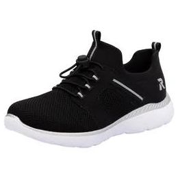 Slip-On Sneaker Rieker SPORT, Damen, Gr. 39, schwarz, Lederimitat, Textil, unifarben, Schuhe Sneaker, Schlupfschuh, Halbschuh, Freizeitsneaker mit Anziehlaschen