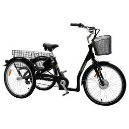 E-Bike SACHSENRAD "T3A" Gr. 42, schwarz, Elektrofahrräder, 48cm, 24 Zoll (60,96cm), Lastenkorb, Lenkerkorb, LCD-Steuer- display, Fahrmodus Pedelec
