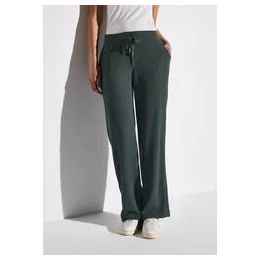 Stoffhose Street One, Damen, Gr. 46, Länge 30, grün (marshy grün), Web, Obermaterial: 55% Polyester, 44% Viskose, 1% Elasthan, Strukturmuster, loose fit knöchellang, Hosen, Sommerhose mit Struktur