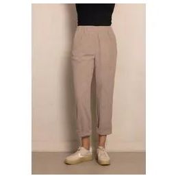 Cordhose Zhrill "ZHPIA", Damen, Gr. XL, N-Gr, taupe, Web, Obermaterial: 100% Polyester, unifarben, bequem knöchellang, Hosen, mit aufgesticktem Logo-Detail auf der linken Seite, bequeme Passform