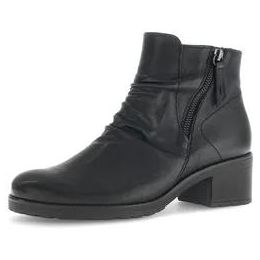 Stiefelette Gabor "TUNIS", Damen, Gr. 41, schwarz, Glattleder, unifarben, Schuhe, Blockabsatz, Ankleboots, Zierreißverschluss außen, Weite G (=weit)