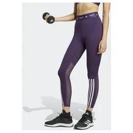 Trainingstights Adidas PERFORMANCE "TF 3S 7/8 L", Damen, Gr. XL, N-Gr, aurora plum, Obermaterial: 73% Polyester, 27% Elasthan, 7/8-Länge, Hosen