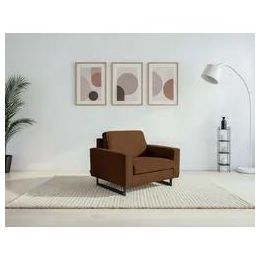 Loveseat Places of Style "Pinto 105 cm, Cord, Chenille, Lederoptik", brick rot, B:105cm H:85cm T:97cm, 100% Polyester, Sessel, mit Keder, Metallfüßen und auch in Cord Bezug erhältlich
