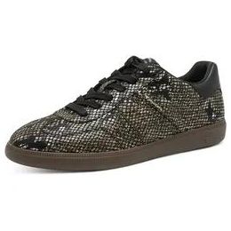 Sneaker Tamaris, Damen, Gr. 37, schwarz snake, Lederimitat, Textil, Reptilienprägung, Schuhe, Freizeitschuh, Halbschuh, Schnürschuh mit gepolstertem Schaftrand