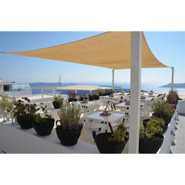 SONSTIGE Sonnensegel Segeltuch Sonnenschutz UV-Schutz inkl. Befestigungsmaterial wasserresistent - Farbe: Sand, Größe: 3x4m