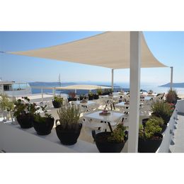 SONSTIGE Sonnensegel Segeltuch Sonnenschutz UV-Schutz inkl. Befestigungsmaterial wasserresistent - Größe: 5x5m, Farbe: Creme
