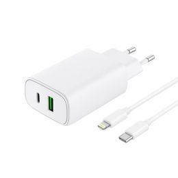 Kabel und Wandgesteck (USB-C + Lightning) 20W - WTK