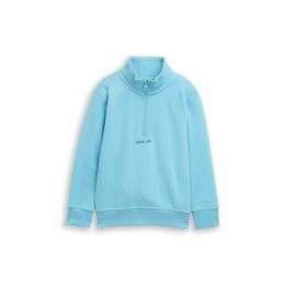 Tom Tailor Jungen Sweatshirt mit Rei&szlig;verschluss, blau, Uni, Gr. 92/98