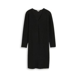 Tom Tailor Damen Plus Size - Kleid mit Glitzer-Effekt, schwarz, Uni, Gr. 46