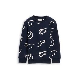 Tom Tailor Jungen Sweatshirt mit Allover-Print, blau, Gemustert, Gr. 92/98