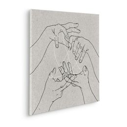 Leinwandbild Komar "Puppet Show - Größe 60 x 60 cm", schwarz-weiß (farbe bild(er): schwarz, weiß, grau), B:60cm, Holz, Papier, Bilder, Keilrahmenbild mi Echtholzrahmen