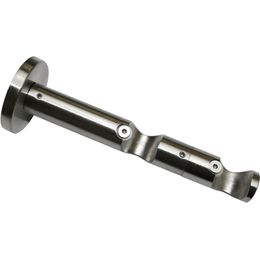 Träger Gardinia "Doppel-Kombiträger offen" Gr. 1, silber (edelstahlfarben), B:2cm L:8cm, Gardinenstangenhalterungen, Serie Einzelprogramm Chicago Ø 20 mm