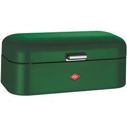 Brotkasten Wesco "Grandy - Brotdose", schwarzgrün, B:25,5cm H:16,5cm, Lebensmittelaufbewahrungsbehälter, Lüftungslöcher auf der Rückseite, Metallschaniere
