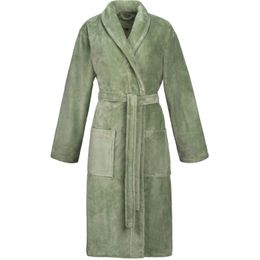 Bademantel Vossen "Pico, ideal für Sauna & Spa, Hotelbademantel, Morgenmantel" Gr. XS, grün (eucalyptus), L:120cm, Baumwoll-Mix, Hausmäntel, Schalkragen