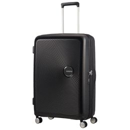 Hartschalen-Trolley American Tourister "SOUNDBOX, in verschiedenen Farben und Größen", Gr. B/H/T: 40cm x 55cm x 20cm 35,5 l, schwarz (bass schwarz), Polypropylen, unifarben, Koffer, Reisekoffer Trolley Aufgabegepäck TSA-Zahlenschloss Volumenerweiterung