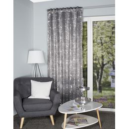 Vorhang Home Wohnideen "DESERTO" Gr. 1, silber (silberfarben), B:140cm H:245cm, Polyester, Gardinen, Kombibandschal bedruckt