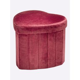IMPRESSIONEN Hocker, Rot, Gr. H/B/T ca. 33/39/39 cm, B&auml;nke & Hocker, Material: MDF. Bezug: Polyester