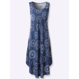 WITT Damen Druckkleid mit Bl&uuml;ten-Muster, figurumspielend, rauchblau-graphit-bedruckt, Gr&ouml;&szlig;e 20