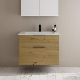 Burgbad Eqio Schrank mit Slim Keramik-Waschtisch, 2 Ausz&uuml;ge, SHBT082F5662C0001G0200,