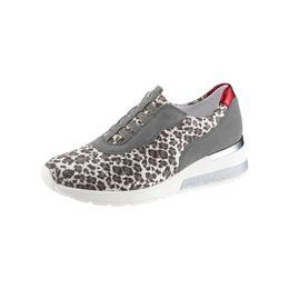 Waldläufer Waldläufer Damen Slipper, anthrazit-bedruckt, Größe 6,5