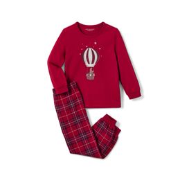 Tchibo - Kinder-Pyjama »Ballon« - Herren - Gr. 122/128 - weiß/kariert