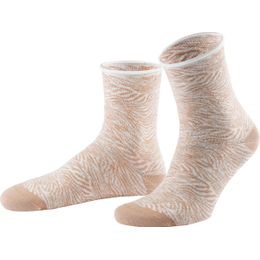 w&auml;schepur Damen Damen-Socken camel-gemustert Gr&ouml;&szlig;e 35-38