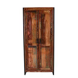 Pharao24.de Garderobenschrank aus Massivholz Shabby Chic Look