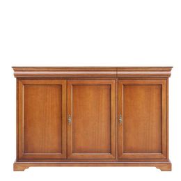 Pharao24.de Nussbaum Sideboard teilmassiv 136 cm breit Türen abschließbar