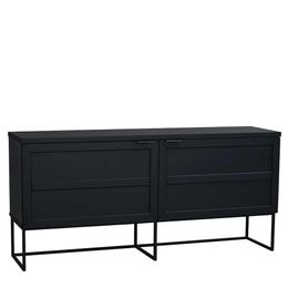 Pharao24.de Wohnzimmer Kommode in Schwarz Eiche massiv 160 cm breit