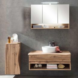 Pharao24.de Badm&ouml;bel mit Baumkante NB im Landhausstil Made in Germany (dreiteilig)