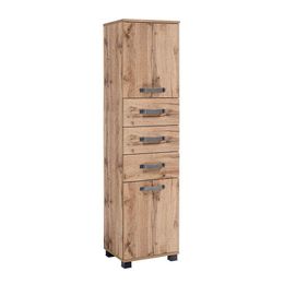 Pharao24.de Bad Hochschrank in Wildeichefarben 40 cm breit