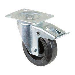 BS Rollen Lenkrolle mit Feststeller Elastikreifen schwarz Ø 100 mm (L420.B60.100)