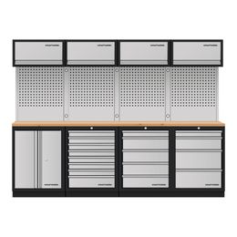 Kraftwerk Mobilio 4er Kombi, 4x Oberschrank, Lochwand, Buche (3964K-S854-K4)