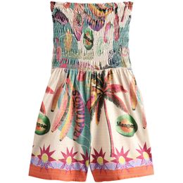 next Jumpsuit Damen Gr&ouml;&szlig;e M beige / gr&uuml;n / orange / dunkelpink