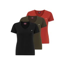 Williot T-Shirt Damen Gr&ouml;&szlig;e XXL oliv / hellrot / schwarz / wei&szlig;