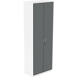 Schrank NEVADA, B 800 x T 445 x H 2225 mm, weiß/dunkelgrau