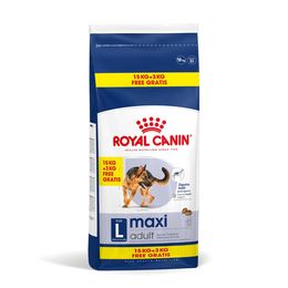 Royal Canin MAXI Adult Trockenfutter f&uuml;r gro&szlig;e Hunde 15kg + 3kg gratis
