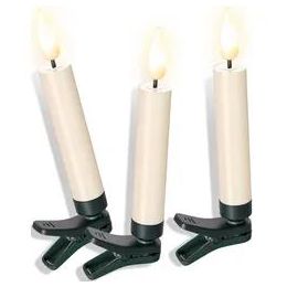my home LED-Christbaumkerzen "Bjarne, 25 kabellos Kerzen mit 3D-Flamme, Höhe ca. 11,5 cm", weiß, Flammen 25 Stk., Lichterketten, Weihnachtsdeko, Christbaumschmuck mit Dimm-/Flacker- und Timerfunktion