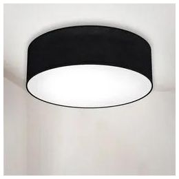 B.K.LICHT LED Deckenleuchte, schwarz-wei&szlig; (wei&szlig;, schwarz), 1, &Oslash; 30cm H: 11cm, Leuchten, Deckenlampe, Textil Lampenschirm, schwarz, Schlafzimmer, Wohnzimmer, LED Deckenleuchte