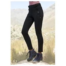 Trekkinghose Lascana ACTIVE "Slim fit", Damen, Gr. 40, N-Gr, schwarz, Obermaterial: 87% Polyester, 13% Elasthan, unifarben, Hosen, innen weich angeraut
