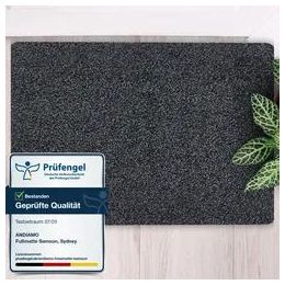 Fußmatte ANDIAMO "Samson, 2er Set 60/100 cm & 67/180 cm", grau (anthrazit), B:60cm H:6mm L:100cm, Baumwolle, Kunstfaser, Teppiche, Schmutzfangmatte, waschbar, mit rutschhemmender Unterseite