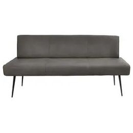 K+w Komfort & Wohnen Polsterbank K+W KOMFORT & WOHNEN "Giacomo I", grau (granit, schwarz), B:177cm H:87cm T:62cm, Sitzbänke, Metallfüsse in schwarz, wahlweise in der Breite 200cm oder 177cm