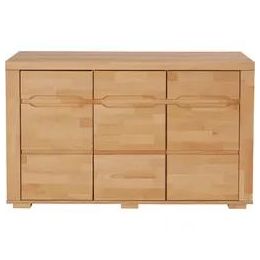 Sideboard Home Affaire "Denis", beige (kernbuche teilmassiv), B:140cm H:85cm T:40cm, Sideboards, Breite 140 cm