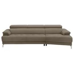 Ecksofa Egoitaliano "Soul, extravagantes Designsofa, Megasofa, super bequem, tolle Details", grau (taupe), B:246cm H:99cm T:140cm, Leder »BULL« (echtes Rindsleder). Geschliffenes, pigmentiertes und behandeltes Rindsleder mit einer Dicke von 1, 3-1, 5 mm. Dieses Leder zeigt eine ziemlich weiche Hand mit einem halb undurchsichtigen Aussehen. Es handelt sich um ein geschütztes Leder. Eine leichte Dec