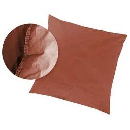 Kissenbezüge Primera "Kissenbezüge »Stone Washed«, Primera (2 Stück)", rot (rostrot), B:40cm L:40cm, Renforcé, Obermaterial: 100% Baumwolle, Kissenbezüge, mit Stone-Washed Optik