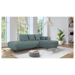 Ecksofa Andas "Svennis L-Form", blau (petrol), B:254cm H:83cm T:165cm, Struktur (100% Polyester);Filzoptik (100% Polyester), Sofas, incl. Zierkissen, in 2 Bezugsvarianten