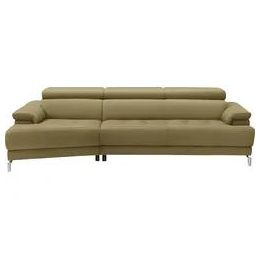 Ecksofa Egoitaliano "Soul, extravagantes Designsofa, Megasofa, super bequem, tolle Details", grün (pistazie), B:246cm H:99cm T:140cm, Leder »BULL« (echtes Rindsleder). Geschliffenes, pigmentiertes und behandeltes Rindsleder mit einer Dicke von 1, 3-1, 5 mm. Dieses Leder zeigt eine ziemlich weiche Hand mit einem halb undurchsichtigen Aussehen. Es handelt sich um ein geschütztes Leder. Eine leichte 