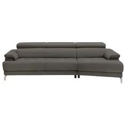 Ecksofa Egoitaliano "Soul, extravagantes Designsofa, Megasofa, super bequem, tolle Details", grau (graphit), B:246cm H:99cm T:140cm, Leder »BULL« (echtes Rindsleder). Geschliffenes, pigmentiertes und behandeltes Rindsleder mit einer Dicke von 1, 3-1, 5 mm. Dieses Leder zeigt eine ziemlich weiche Hand mit einem halb undurchsichtigen Aussehen. Es handelt sich um ein geschütztes Leder. Eine leichte D